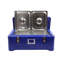 China LLDPE Top Loading Food Pan Carrier 25L Blue Thermal Food Transport Boxes for sale