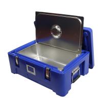 China LLDPE Top Loading Food Pan Carrier 25L Blue Thermal Food Transport Boxes for sale
