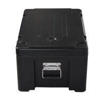 China Large Capacity Insulated Food Transport Box LLDPE Black Catering Tray Carrier 30L for sale