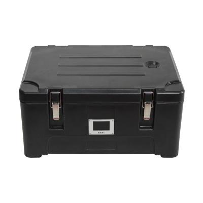 China Large Capacity Insulated Food Transport Box LLDPE Black Catering Tray Carrier 30L for sale