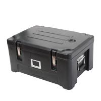 China Large Capacity Insulated Food Transport Box LLDPE Black Catering Tray Carrier 30L for sale