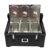 China Large Capacity Insulated Food Transport Box LLDPE Black Catering Tray Carrier 30L for sale