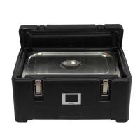 China Large Capacity Insulated Food Transport Box LLDPE Black Catering Tray Carrier 30L for sale