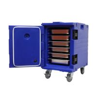 China Multi Compartment Hot Cold Thermal Food Carrier Blue 6 Layers Catering Tray Carrier for sale
