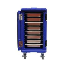 China Blue Chemical Resistant Catering Tray Carrier Insulated Food Pan With Wheels for sale