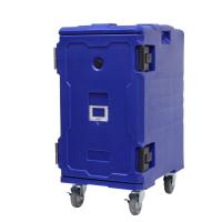 China Blue Chemical Resistant Catering Tray Carrier Insulated Food Pan With Wheels for sale