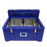 China Cold Drinks 25L Insulated Food Transport Box Smooth Rotational Stackable Transport Box for sale