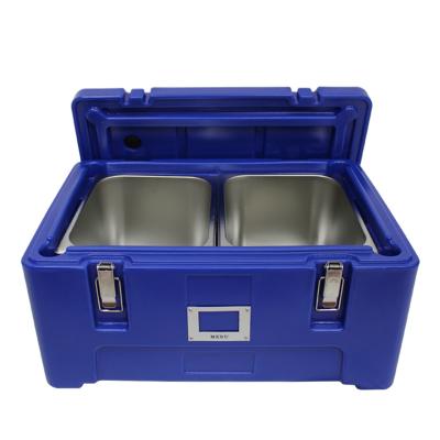 China Cold Drinks 25L Insulated Food Transport Box Smooth Rotational Stackable Transport Box for sale