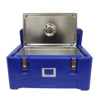 China Cold Drinks 25L Insulated Food Transport Box Smooth Rotational Stackable Transport Box for sale