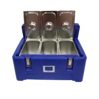 China Cold Drinks 25L Insulated Food Transport Box Smooth Rotational Stackable Transport Box for sale
