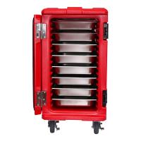 China User Friendly Thermos Food Carrier 120L 5 Layers  Insulated Food Pan Carrier Wheels Red for sale