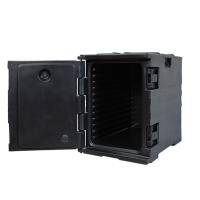 China 4 Layers Insulated Hotel Pan Carrier Non Electric Food Transport Box Black 625mm for sale