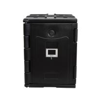 China 4 Layers Insulated Hotel Pan Carrier Non Electric Food Transport Box Black 625mm for sale