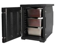 China 640mm Stackable Food Pan Carrier EPP Front Loading 3.6kg Pan Carriers Catering 6 Layers for sale