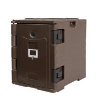 China Polyethylene Outdoor Insulated Food Carrier Pan Dark Coffee Catering Tray Carrier for sale