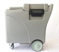 China Commerical Ice Caddy Plastic Ice Storage Cart Insulated Transport Ice Caddy With Wheels for sale