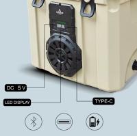 China New Design 35L Outdoor Insulated PE&PU Portable Music Speaker Cooler With Logo Pattern for sale