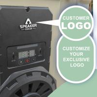 China New Design 35L Outdoor Insulated PE&PU Portable Music Speaker Cooler With Logo Pattern for sale