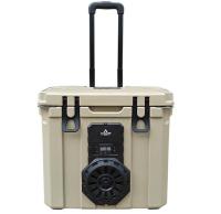 China New Design 35L Outdoor Insulated PE&PU Portable Music Speaker Cooler With Logo Pattern for sale