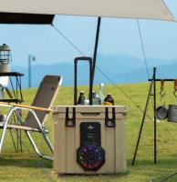 China 37QT Portable Insulated Cooler With Speaker Waterproof PE Material Rotomolded Wine Food Fishing Cans For Camping Logo for sale