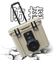 China 37QT Portable Insulated Cooler With Speaker Waterproof PE Material Rotomolded Wine Food Fishing Cans For Camping Logo for sale