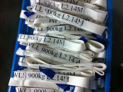 China Safety Factor 5 To 1 Endless Webbing Sling 900kg White Color OEM Available for sale