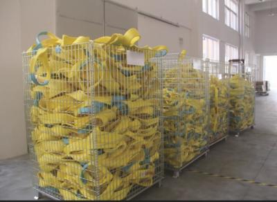 China US Yellow Polyester Flat Webbing Sling , 4 Inch ASMEB30.9 Eye To Eye Sling for sale