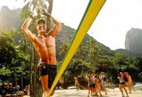 China Polyester Webbing Slackline Walking Rope Yellow Color With Customized Logo for sale