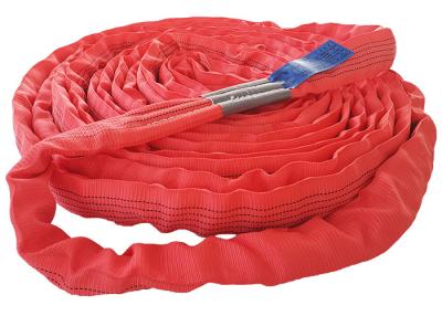China Multi Purpose Red Polyester Endless Round Sling 5000kg For Heavy Lifting for sale
