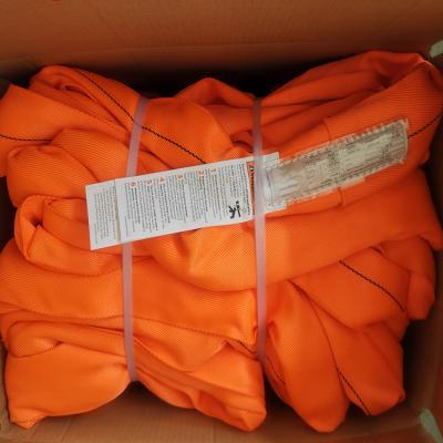 China Polyester Endless Round Sling Heavy Duty Vertical 26000 LBS With Woven Script for sale