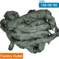 China Heavy Duty Olive Polyester Round Sling Jacket Twill Weave Construction Vertical 68000 LBS for sale