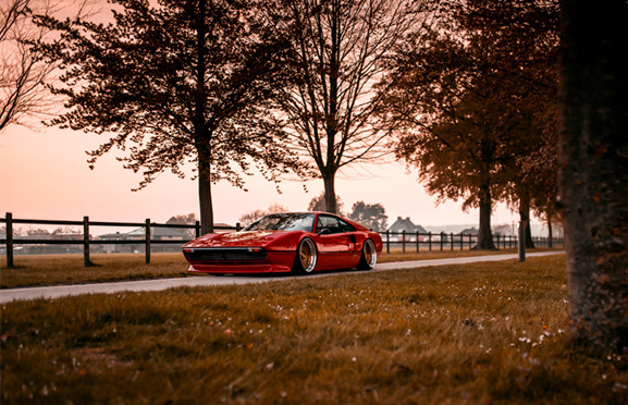 Red ferrari 3 piece wheel - brwheel-deep dish