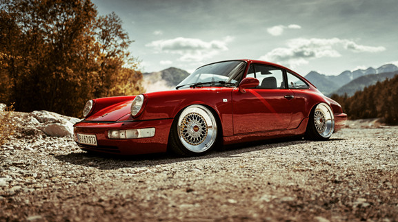Red Porsche BBS wheels