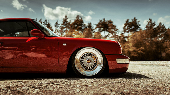 Red Porsche BBS wheels -brwheel slant lip 22 inch
