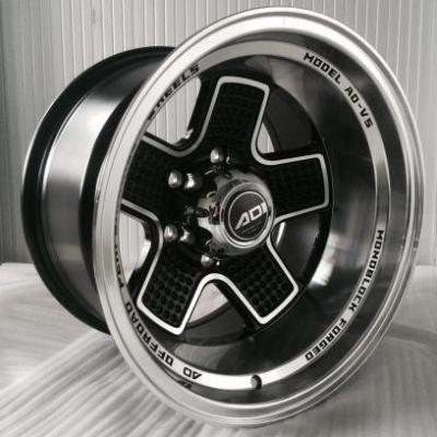 China 16 Inch Off Road 4x4 Black Wheels with Machined Face Aftermarket Rims for Truck and Pickup for sale