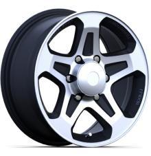 China 16x7 and 16X8 Aftermarket 4x4 Off Road Rims for Trucks Black Painted with Machined Face for sale