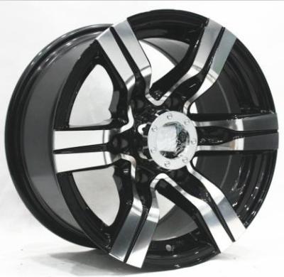 China 17 Inch Aluminum Off Road Wheels Machined Face and Black Painted 4x4 Truck Rims 6 Lugs for sale
