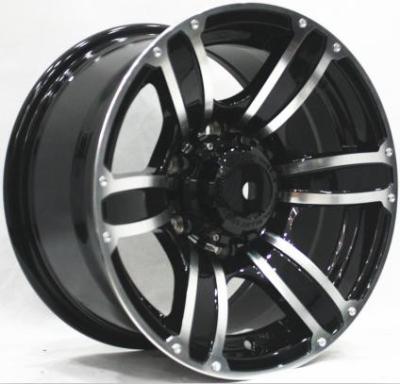 China 16 Inch Aftermarket Off Road Rims 4x4 Aluminum Black Wheels with Machined Face  for Truck for sale