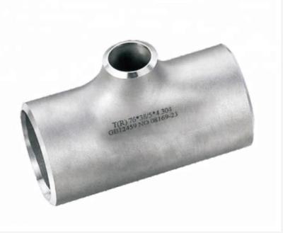 China Stainless Steel Pipe Fittings Duplex Stainless Steel Reducing Tee UNS S2205 SCH80 ASME B16.9 for sale