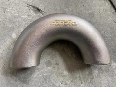 China Stainless Steel Pipe Fittings 180 Degree BW Elbow OD80X3MM  ASTM A182 F304 for sale