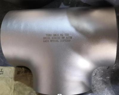 China Stainless Steel Pipe Fittings Equal Tee DN 150 SCH10S A403 Grade WP316L Seamless Fittings for sale