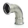 China Stainless Steel SS304 SS316L Food Grade Polishing 90 Degree Elbow Bend For Pipe Fittings for sale