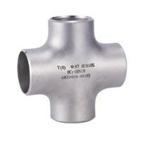 China Super Duplex Stainless Steel Pipe Fittings BW Cross Tee UNS S32750 ASME B16.9 SCH10 for sale