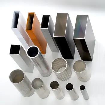 China 60617075 aluminum tube industrial round square aluminum pipe rectangular anodized extruded alloy metal aluminum tubes pr for sale