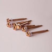 China Yellow Hex Zinc Plated Self Drilling Screws With Round Sealing for sale