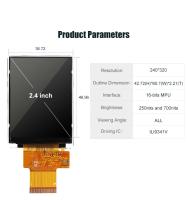 China 2.4 Inch 240x320 TFT LCD Displays Screen TFT IPS Display Free Viewing Angle for sale