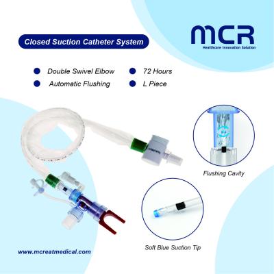 China Disposable Automatic Flushing Closed Suction Catheter 10Fr-16Fr 600mm for Endotracheal Tube for sale