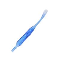 China Medical Suction Toothbrush with Flushing Port Silicone Brush Head Transparent Handle Adult Size I II Oral Care for sale
