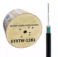 China 12 Fiber Aerial Optical Fiber Cable GYXTW G652D / SM 1500N For Telecom Comunication for sale
