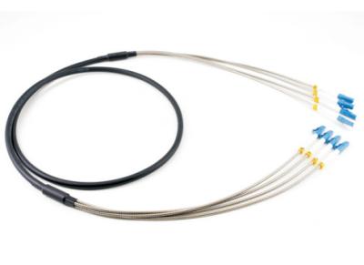 China Armoured Fiber Optic Patch Cord LC 4 Cores SM Armored Uniboot Outdoor for sale